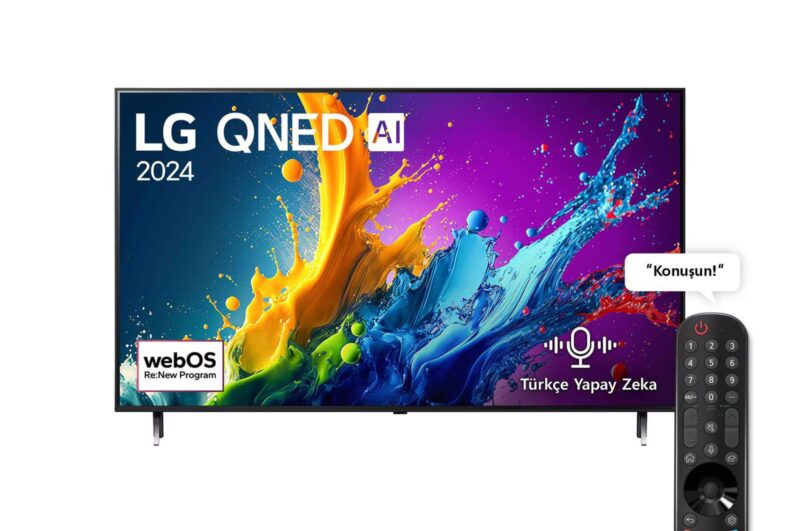 LG 55QNED80T6A 4K Ultra HD 55″ 140 Ekran Uydu Alıcılı webOS Smart QNED TV